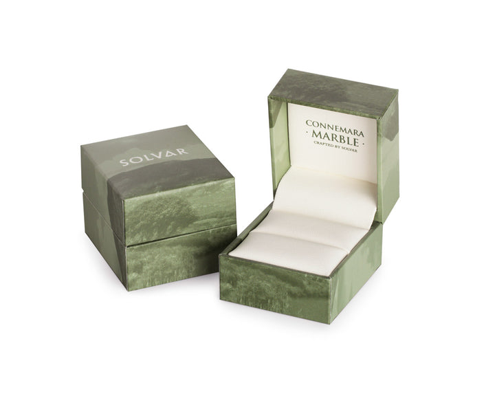 Silver Connemara Marble Claddagh Ring – Solvar Jewellery